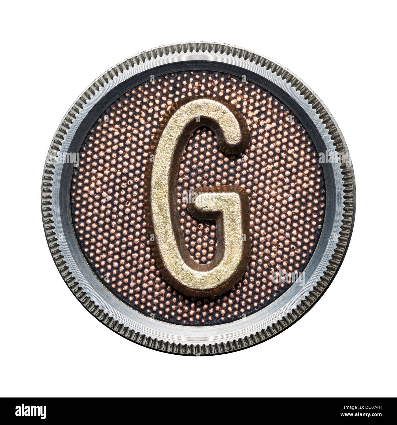 Metal button alphabet letter Stock Photo - Alamy