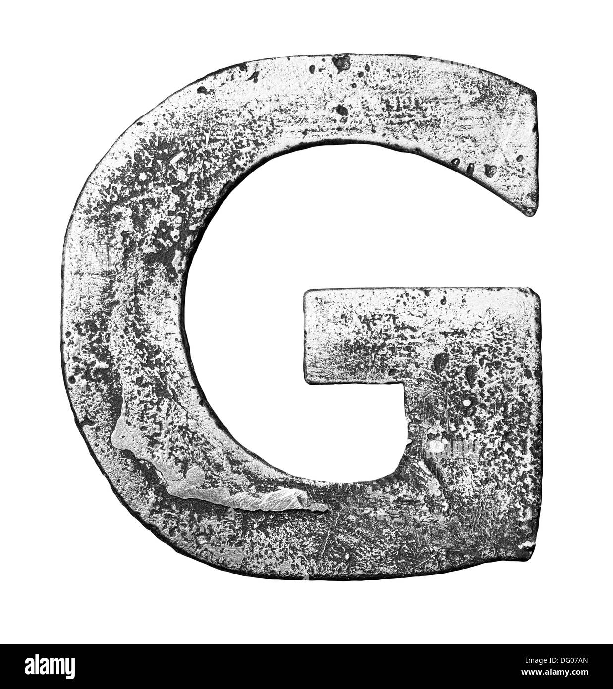 Metal alloy alphabet letter G Stock Photo - Alamy