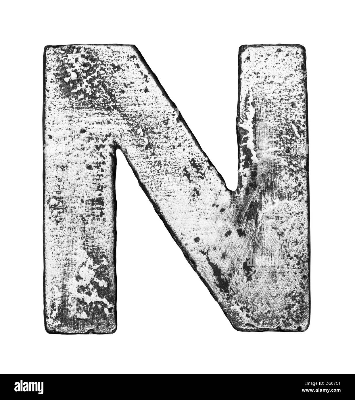 Metal alloy alphabet letter N Stock Photo - Alamy