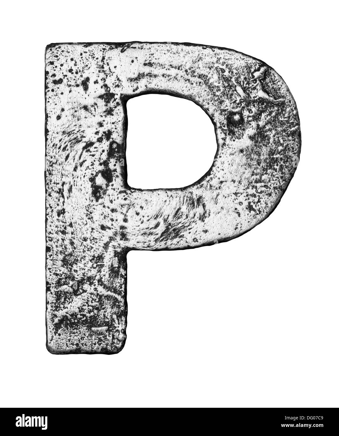 Metal alloy alphabet letter P Stock Photo - Alamy