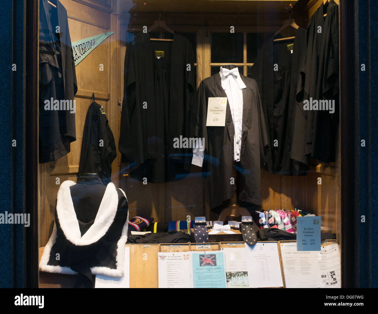 Shop window of Ryder and Amies academic clothing suppliers Cambridge ...
