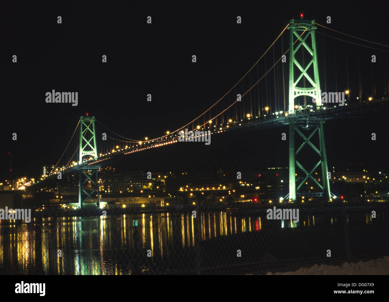 The Halifax Nova Scotia MacDonald Bridge At Night Stock Photo - Alamy