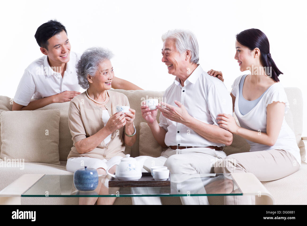 Family having tea hi-res stock photography and images - Alamy