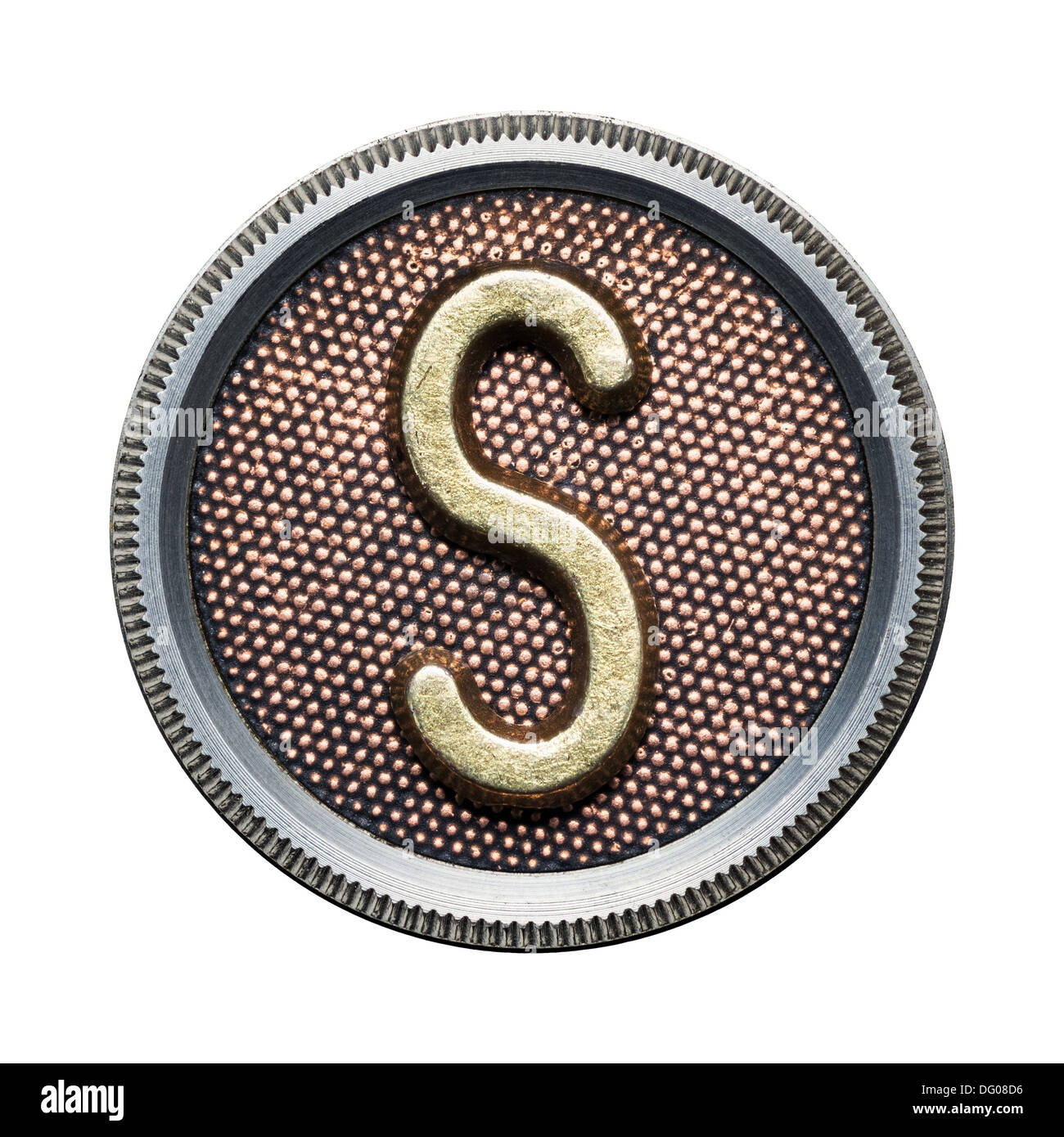 Metal button alphabet letter Stock Photo - Alamy