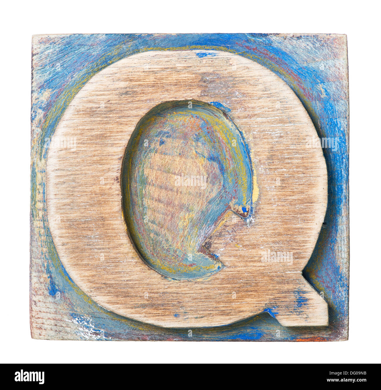 Wooden alphabet block, letter Q Stock Photo - Alamy