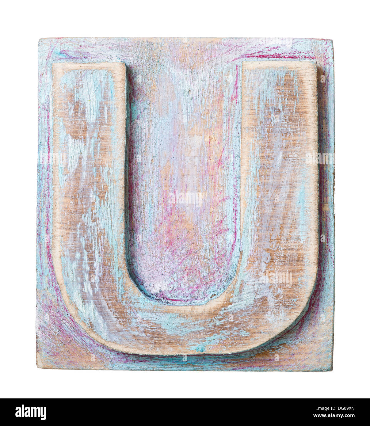 Wooden alphabet block, letter U Stock Photo - Alamy