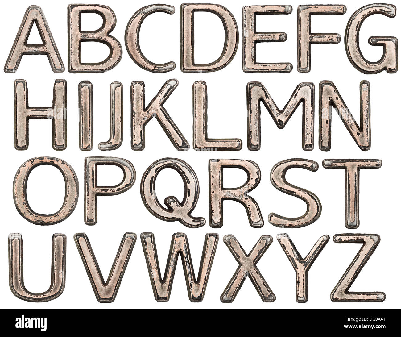 Old rusty metal alphabet letters Stock Photo - Alamy