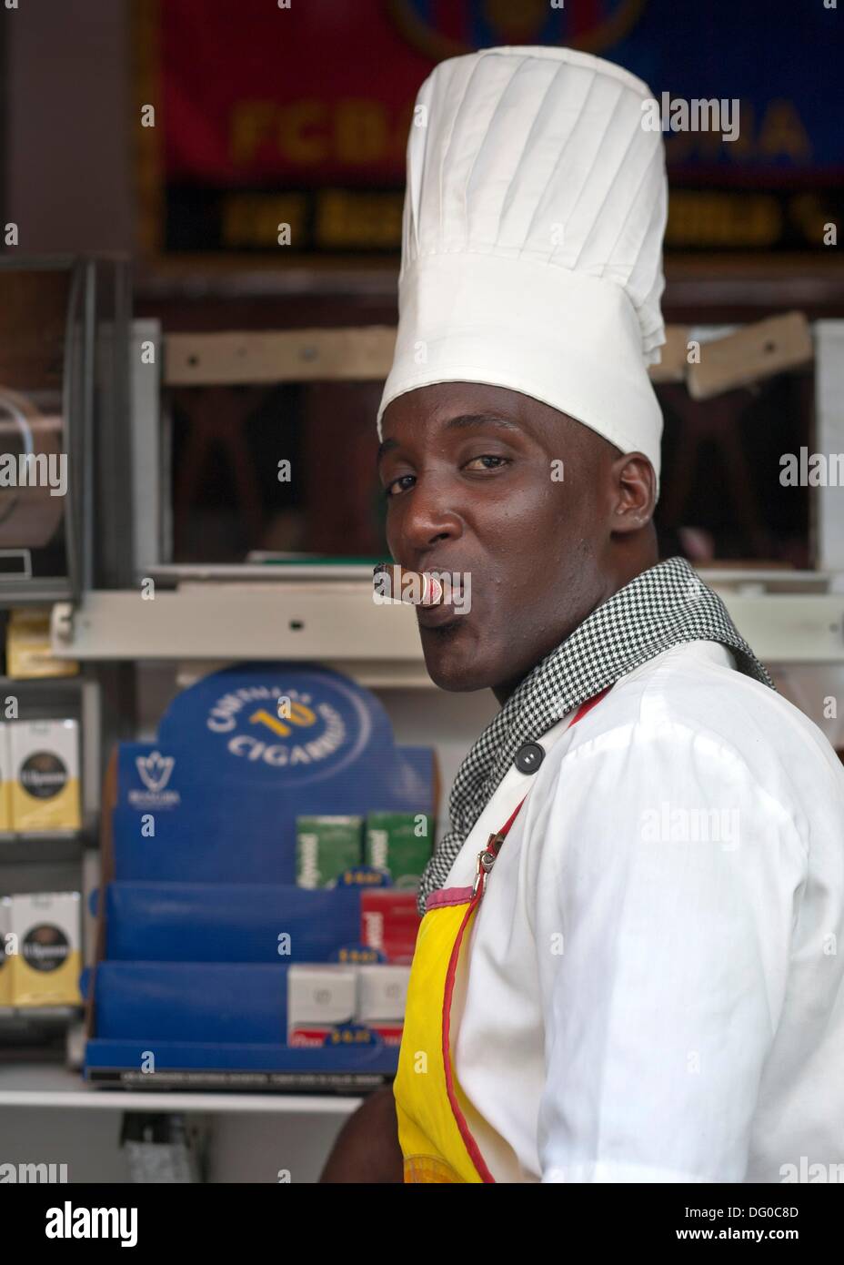 Chef smoking a cigar hi-res stock photography and images - Alamy