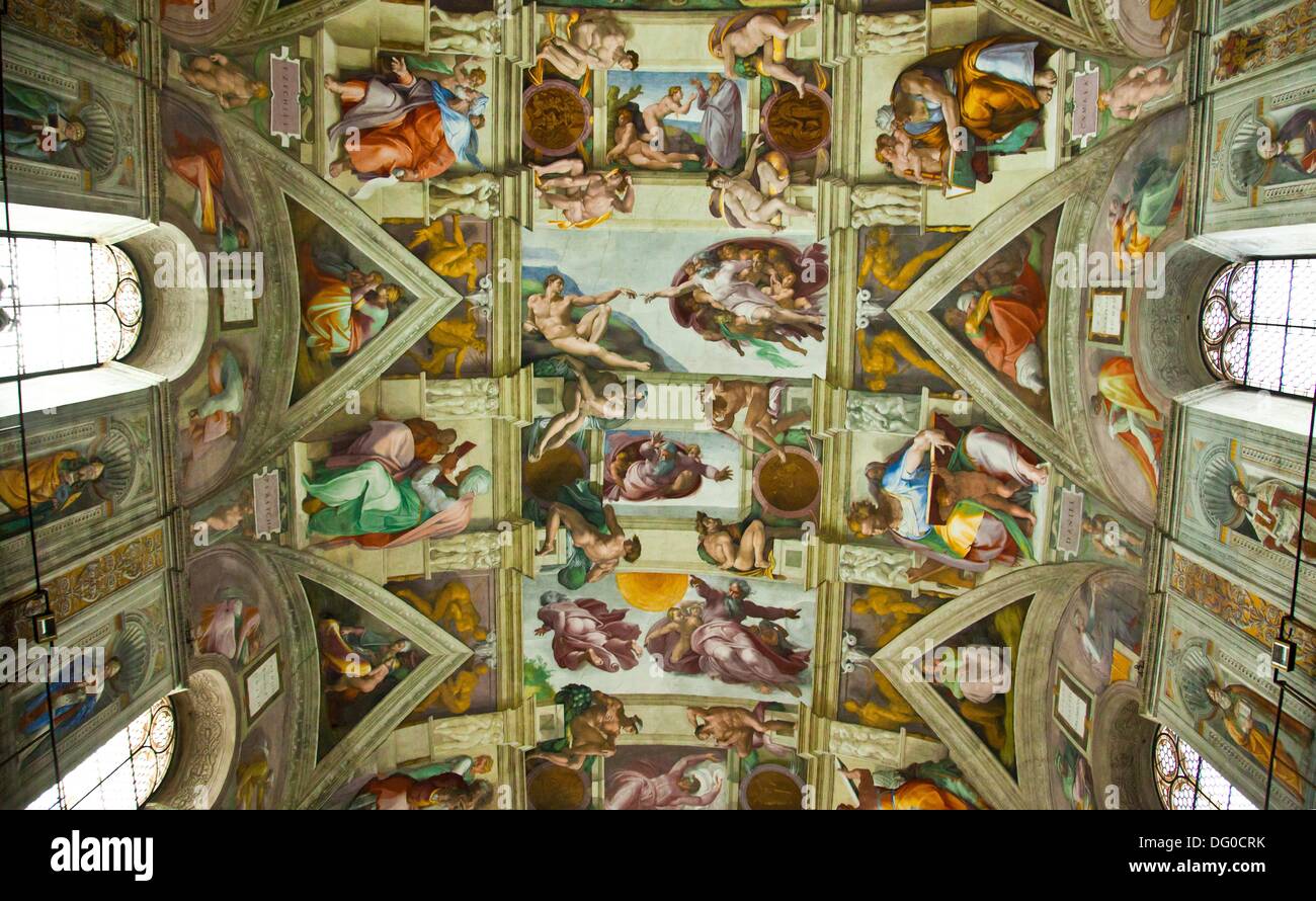 Sistine Chapel Michelangelo Ceiling High Resolution Stock Photography ...