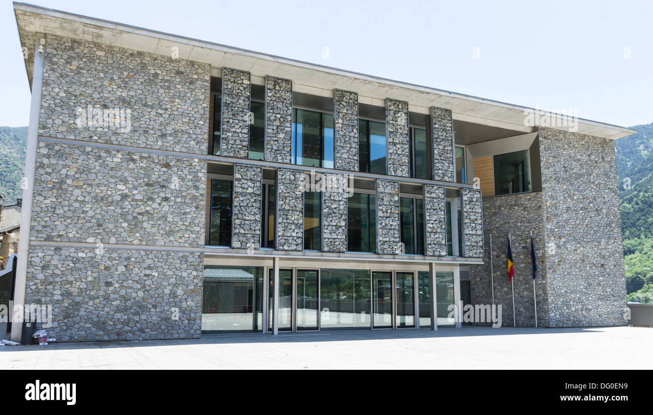 Andorra - capital city Andorra la Vella. Adminsitrative buildings Stock ...