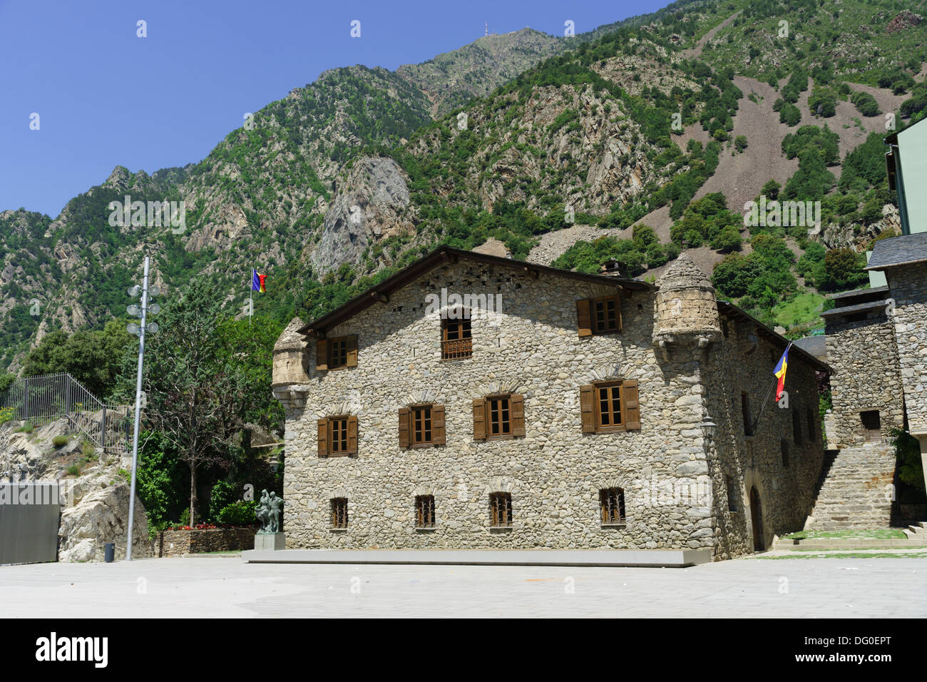 Andorra - capital city Andorra la Vella. Old administrative buildings Stock Photo - Alamy