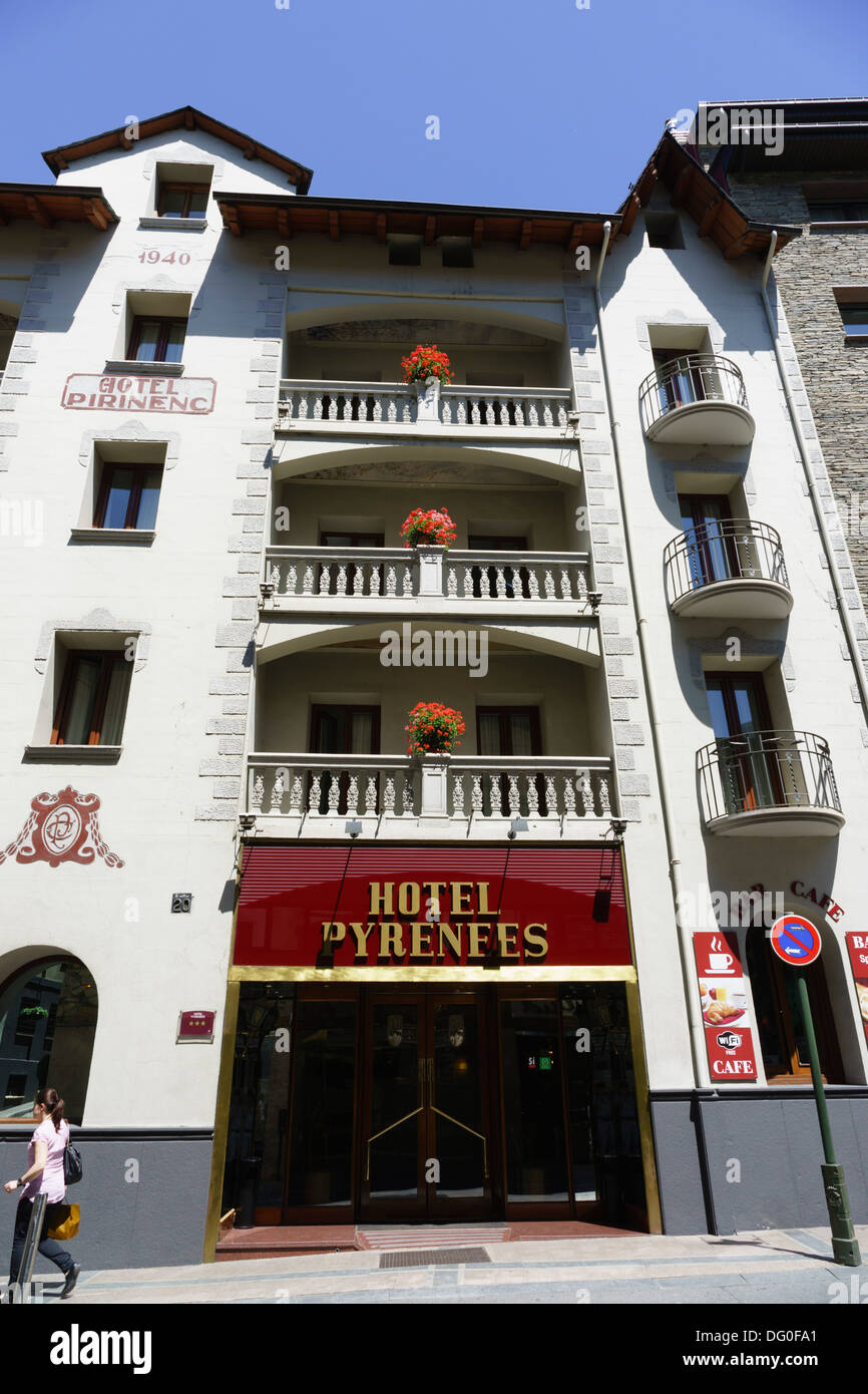 Andorra - capital city Andorra la Vella. Hotel Pyrenees Stock Photo - Alamy