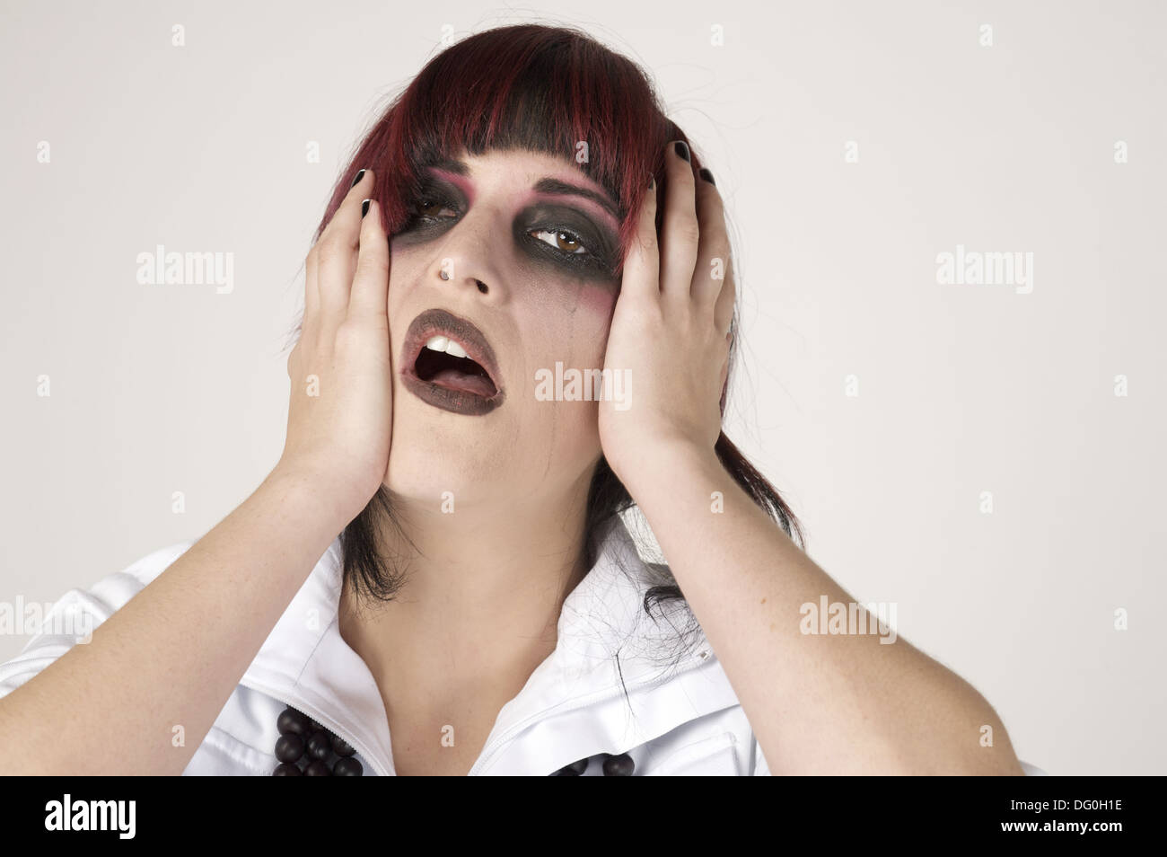 Cry makeup running woman hi-res stock photography and images - Alamy