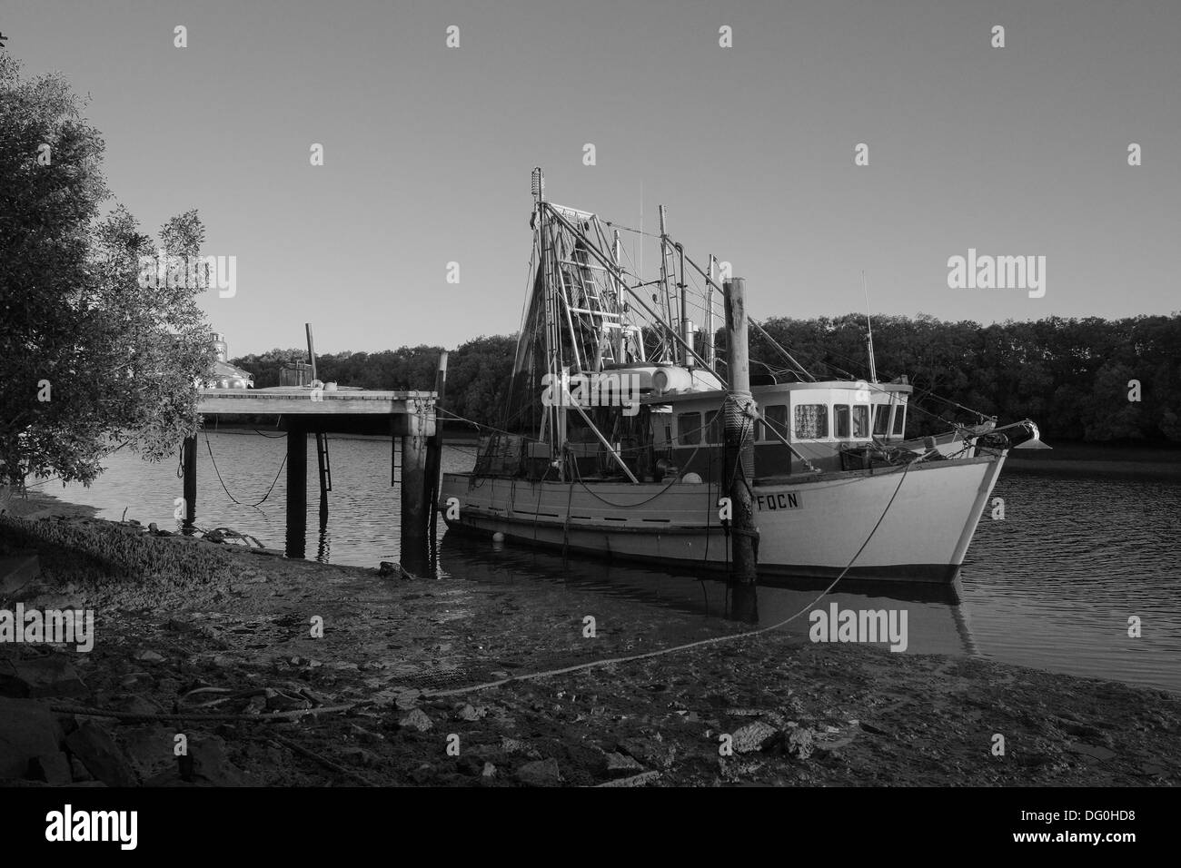 Trawlers in Cabbage Tree Creek Stock Photo - Alamy