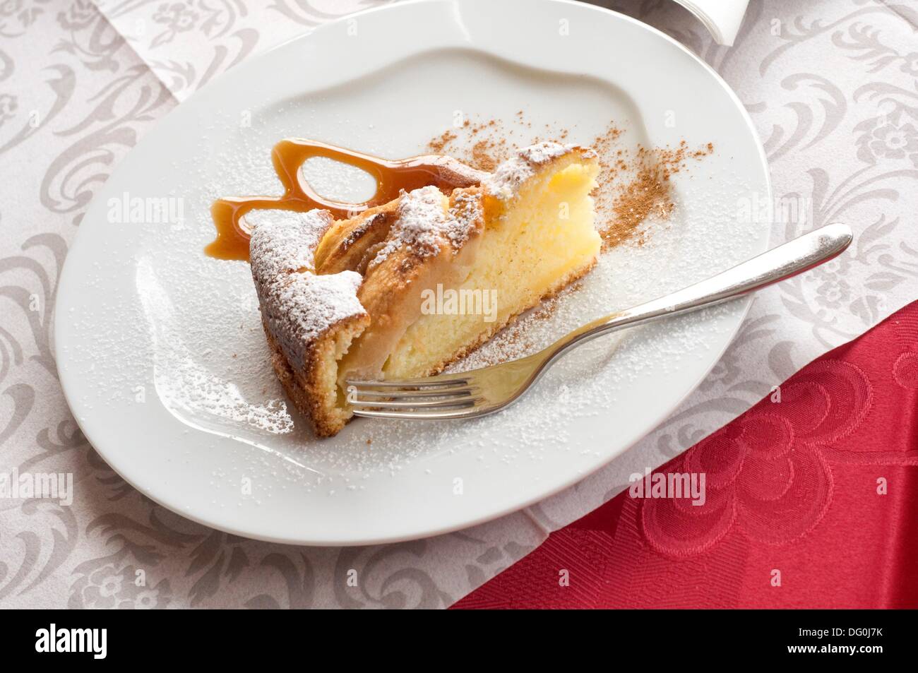 Italy, Trentino Alto Adige, Cles, Settled table for breakfast, Apple ...