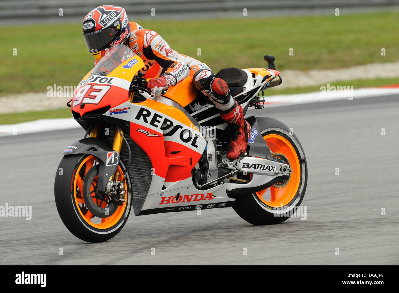Sepang, Malaysia. 11th October 2013. Marc Marquez during the free ...