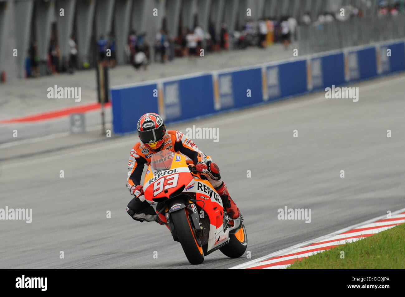 Sepang, Malaysia. 11th October 2013. Marc Marquez during the free ...