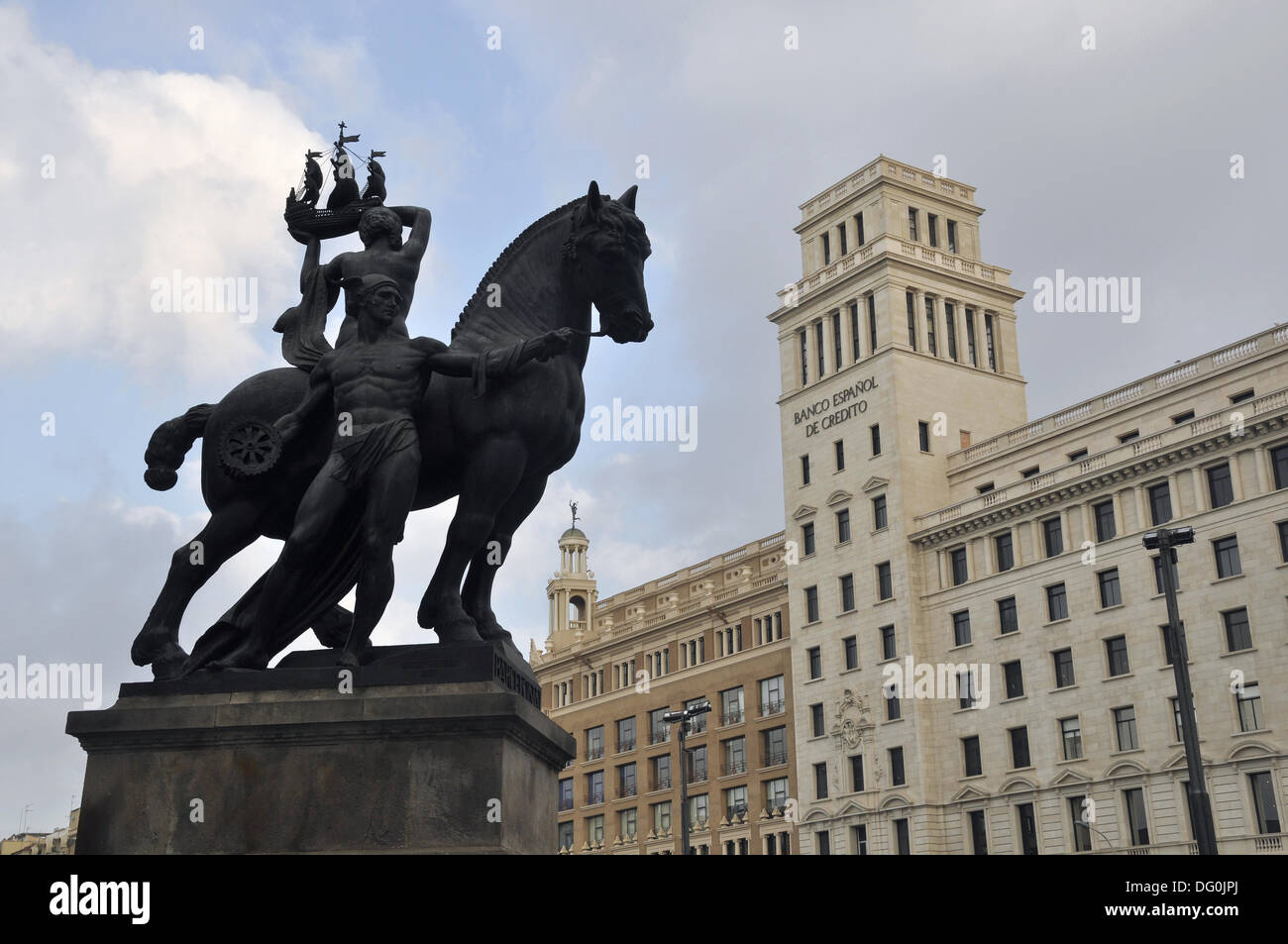 Barcelona, Spain. 15th May, 2013. View of an allegorical statue of ...
