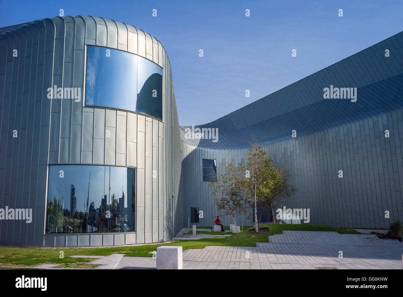 A side elevation of the Riverside museum Glasgow illustrating the ...