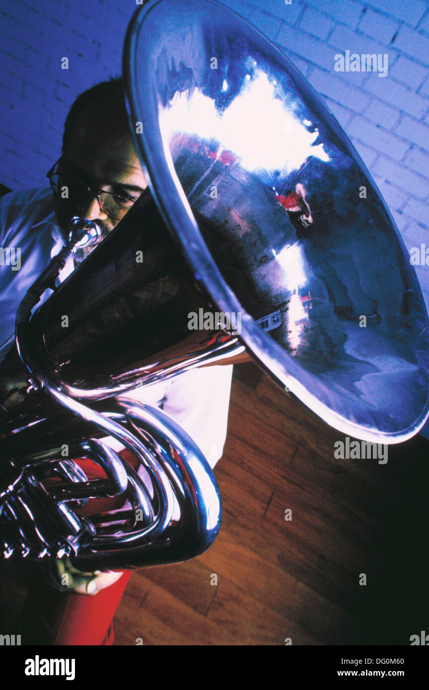 Man playing tuba inside hi-res stock photography and images - Alamy