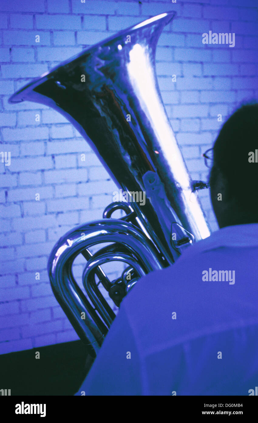 Man playing tuba inside hi-res stock photography and images - Alamy