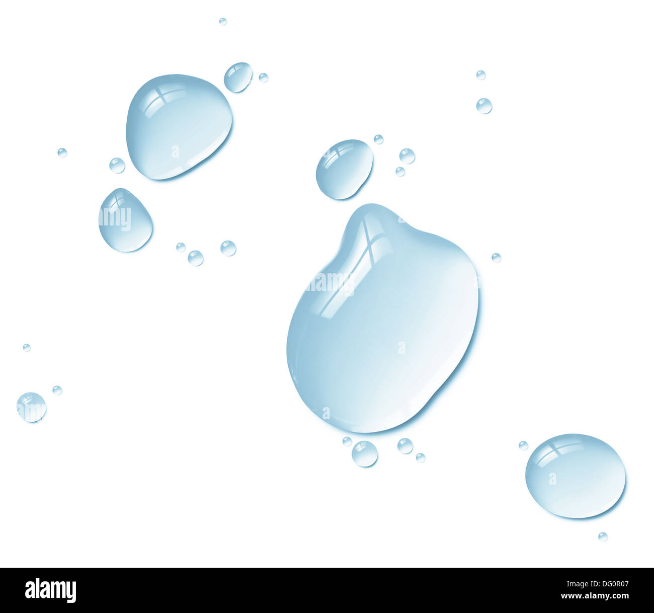 water drops with window light reflection isolated on white Stock Photo ...