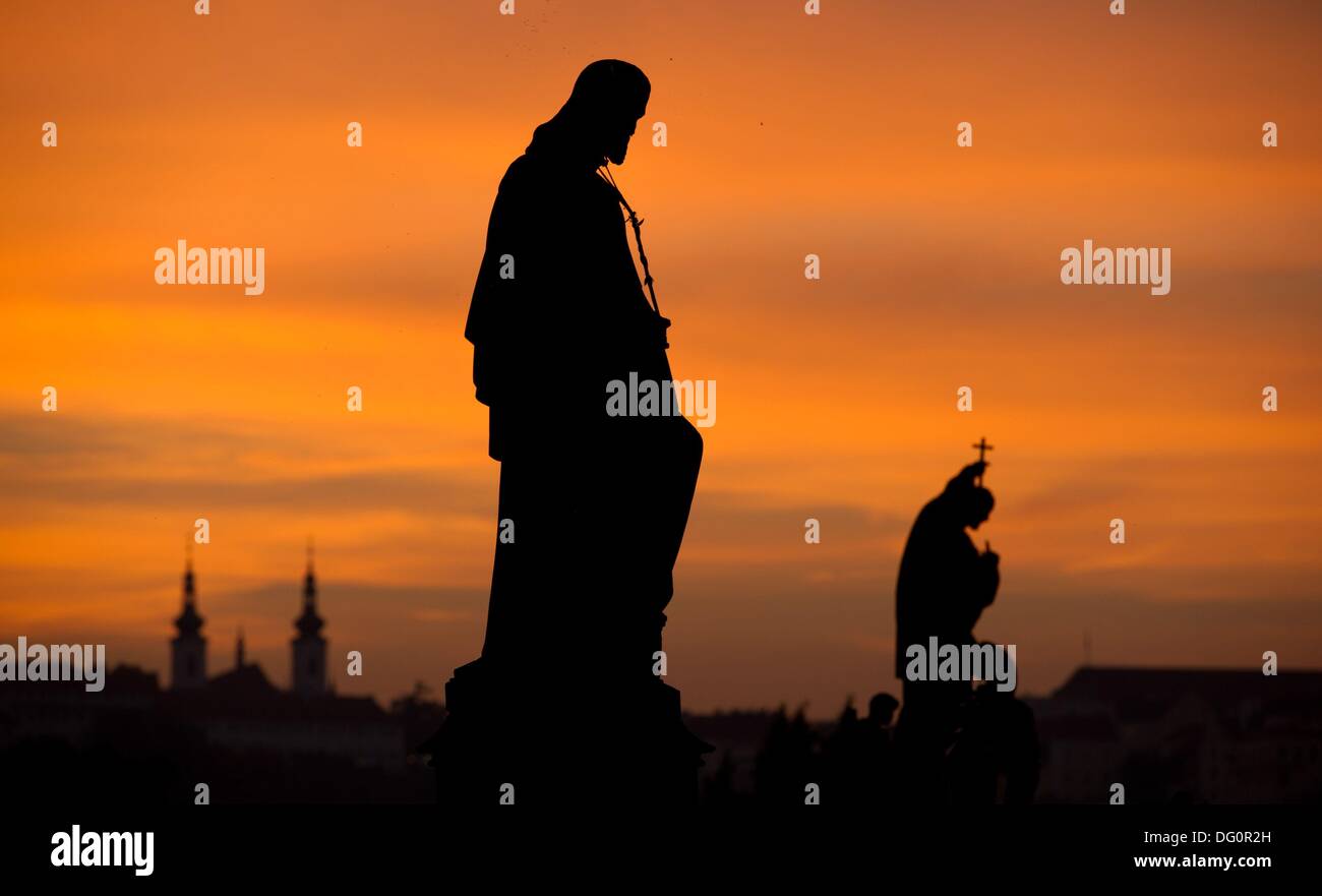 View of the St.Joseph (l) and St. Francis Xavier stone sculptures on ...