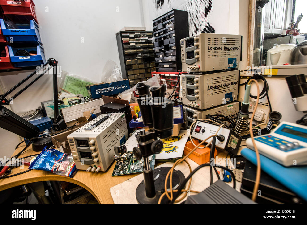 Arduino sign reads The Hackspace London Hack space Shoreditch Ec2 a non ...