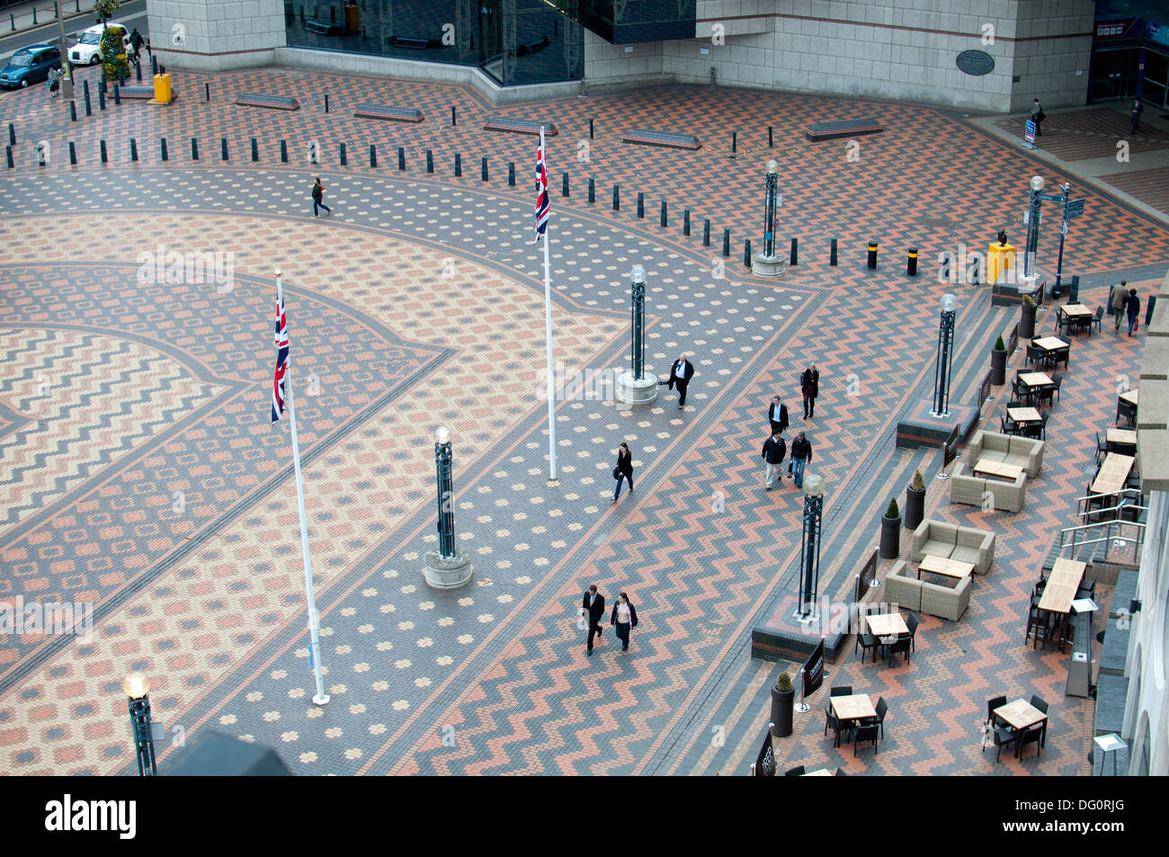 Centenary Square from the Library of Birmingham rooftop garden, UK ...