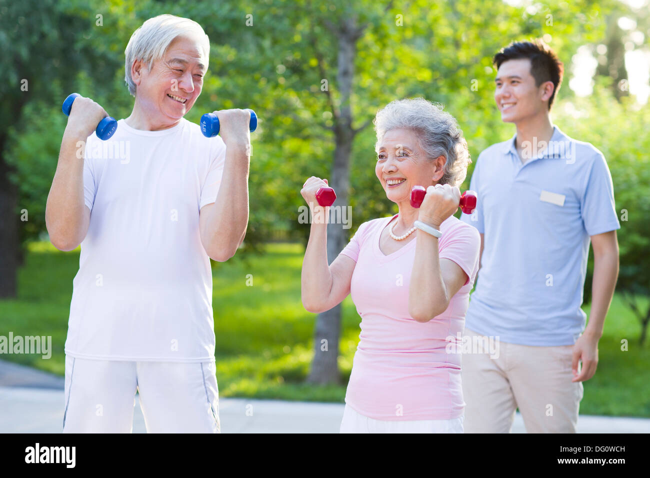 Seniors exercising in nursing home Stock Photo - Alamy