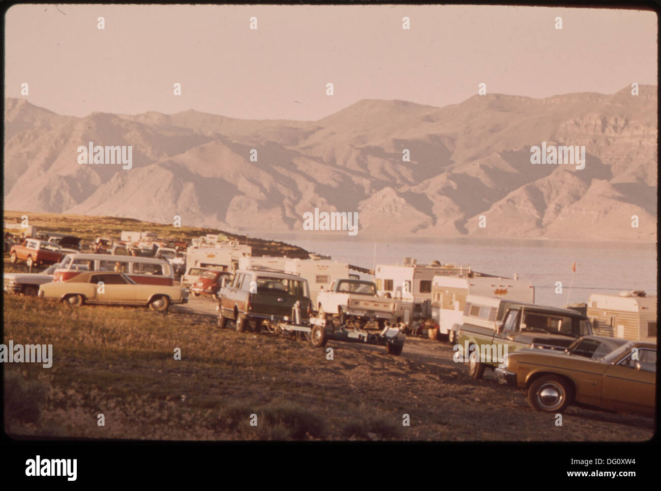 Pyramid Lake Beach in Nevada during Memorial Day weekend, a popular ...