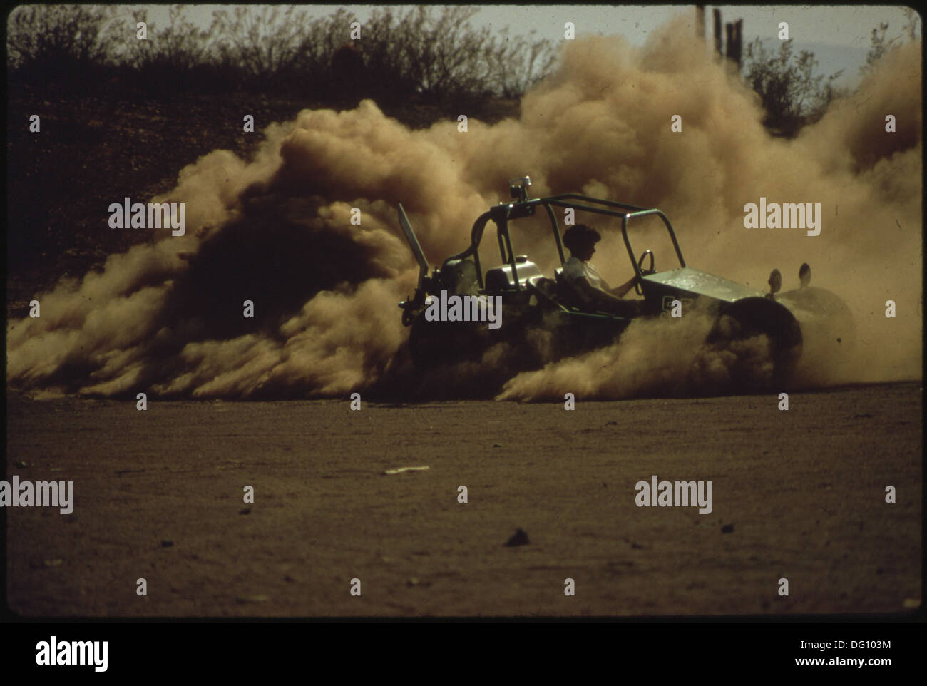 The photograph captures the environmental impact of sand vehicles ...