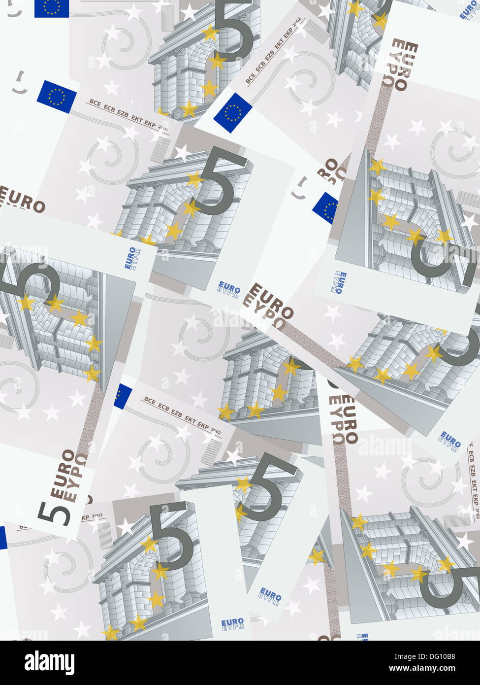 Background from a five euro banknotes. Vector illustration Stock Photo ...