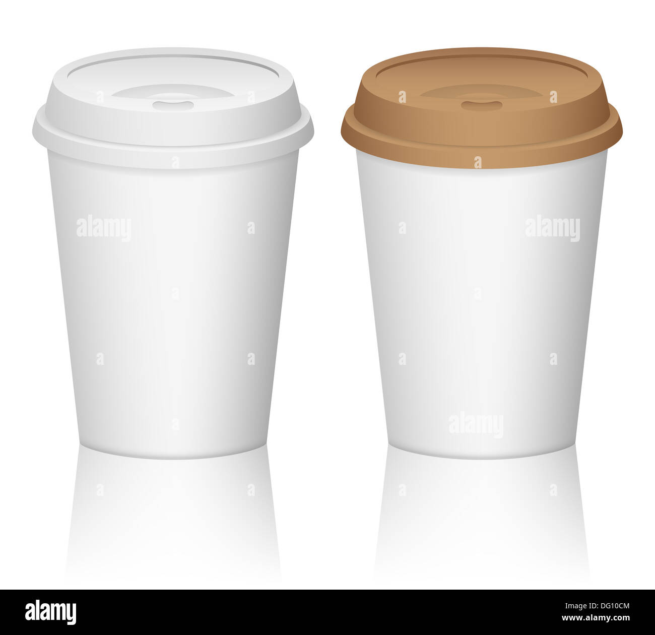 Paper coffee cup set on a white background Stock Photo - Alamy