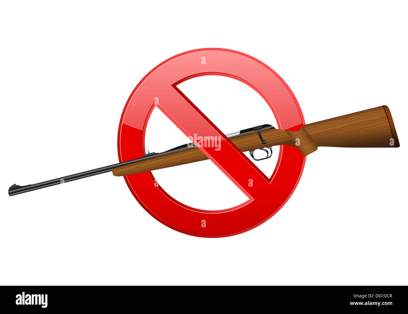 No weapon sign on a white background Stock Photo - Alamy