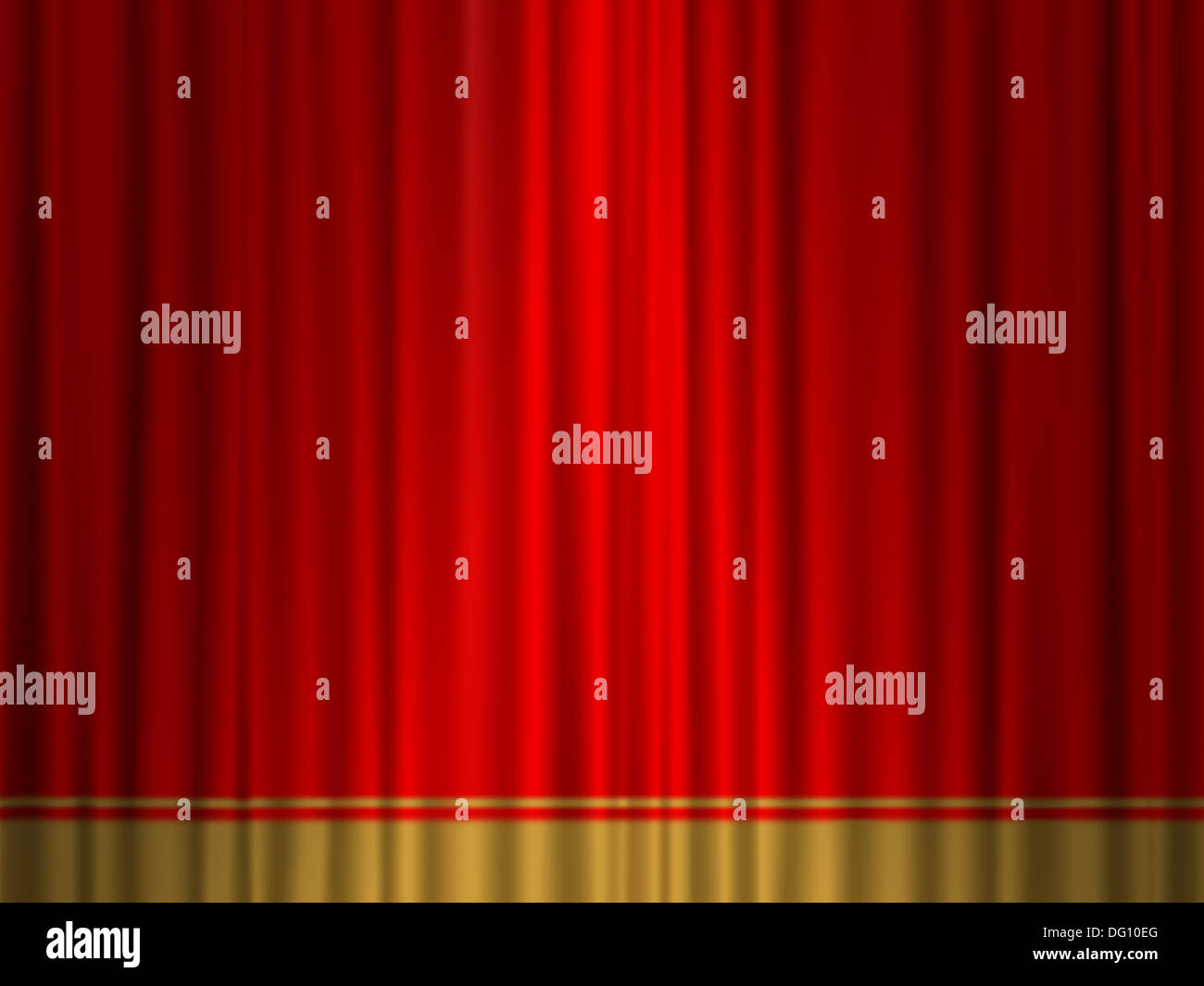 Close view of a red gold curtain. Vector illustration Stock Photo - Alamy