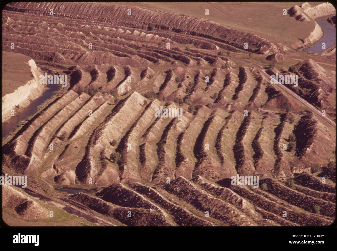 Spoil piles, remnants of past strip mining operations by Burlington ...