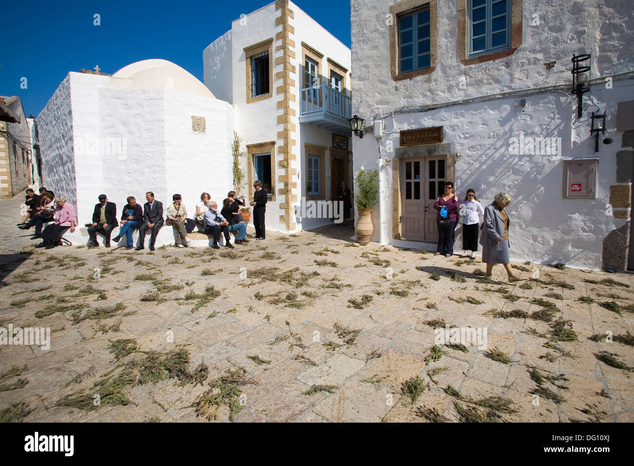 europe, greece, dodecanese, patmos island, chora, orthodox easter time ...