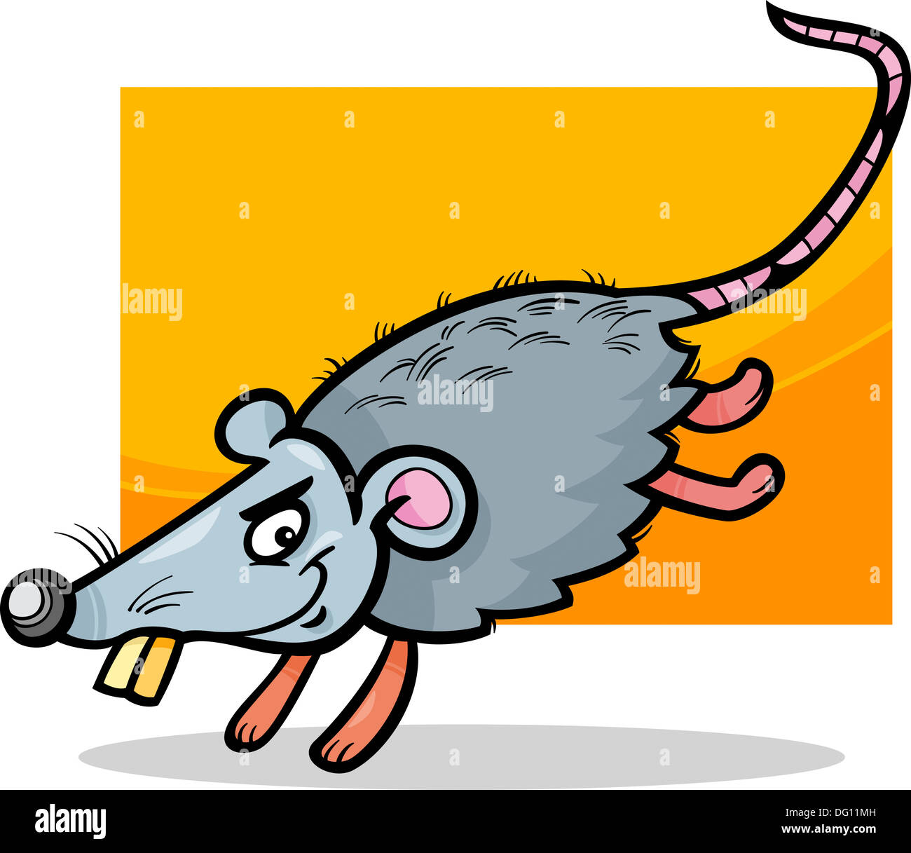 Cartoon Illustration of Funny Running Mouse or Rat Rodent Stock Photo ...