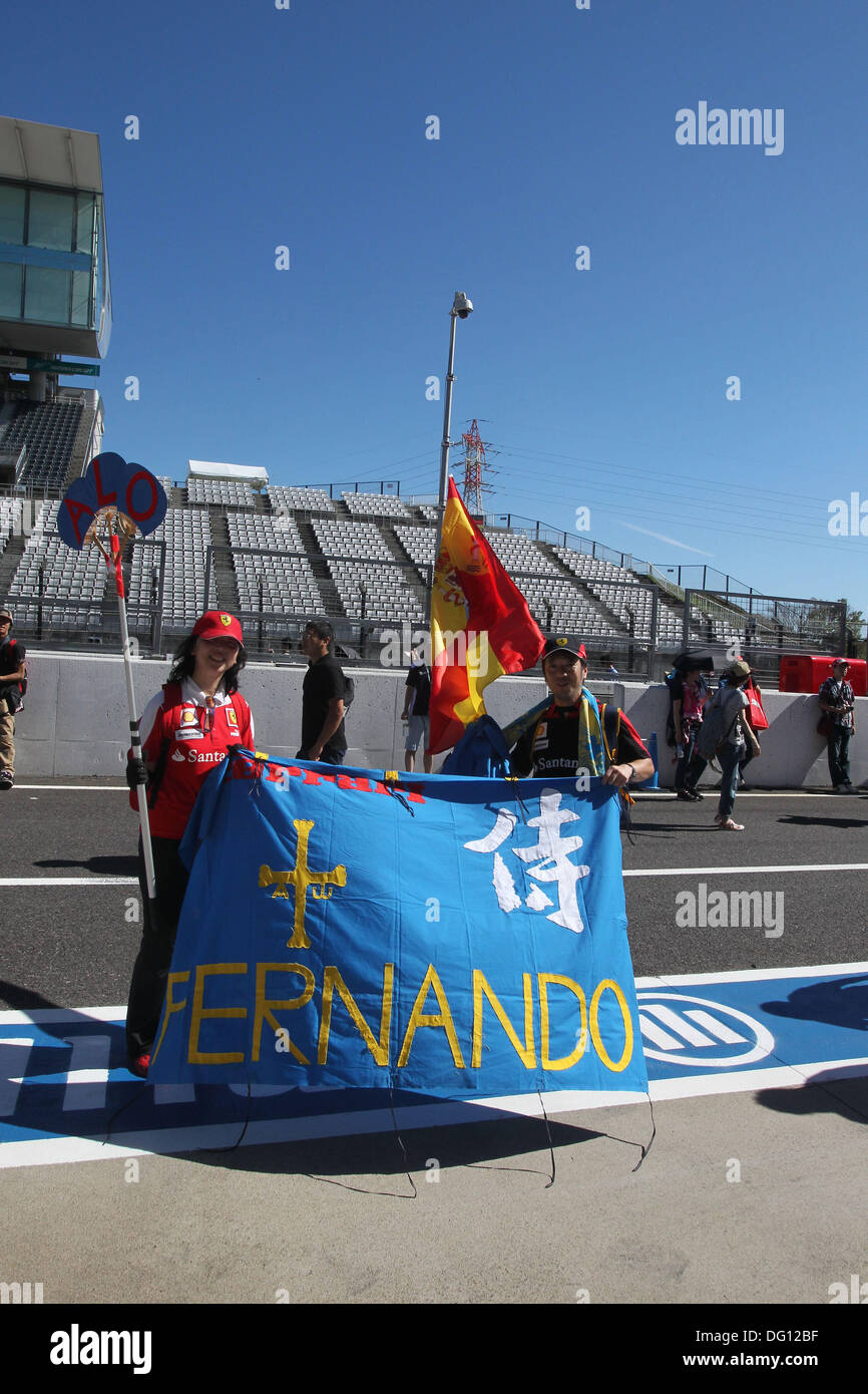 Suzuka, Japan. 11th October 2013. Japanese Formula One fans during the ...