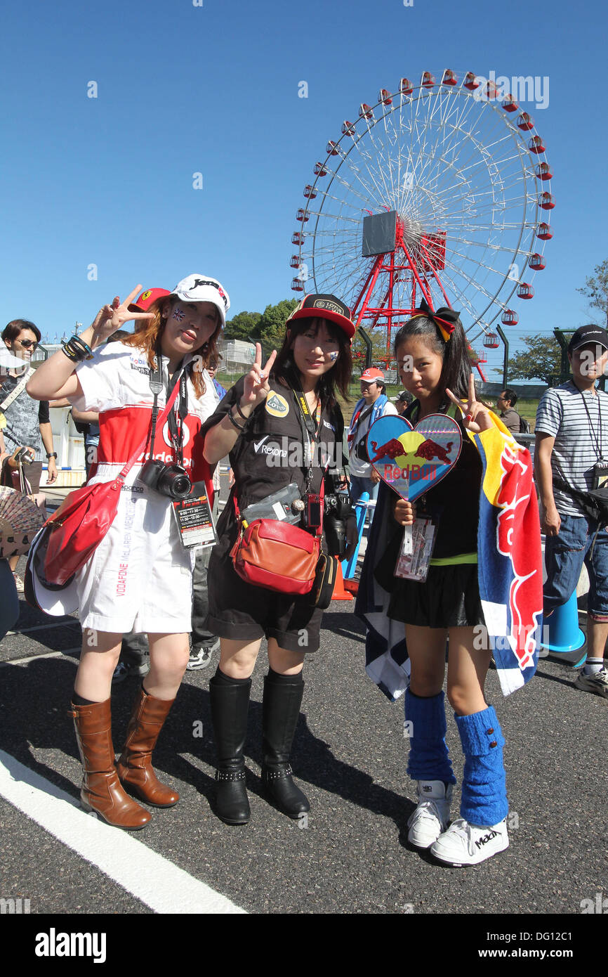 Suzuka, Japan. 11th October 2013. Japanese Formula One fans during the ...