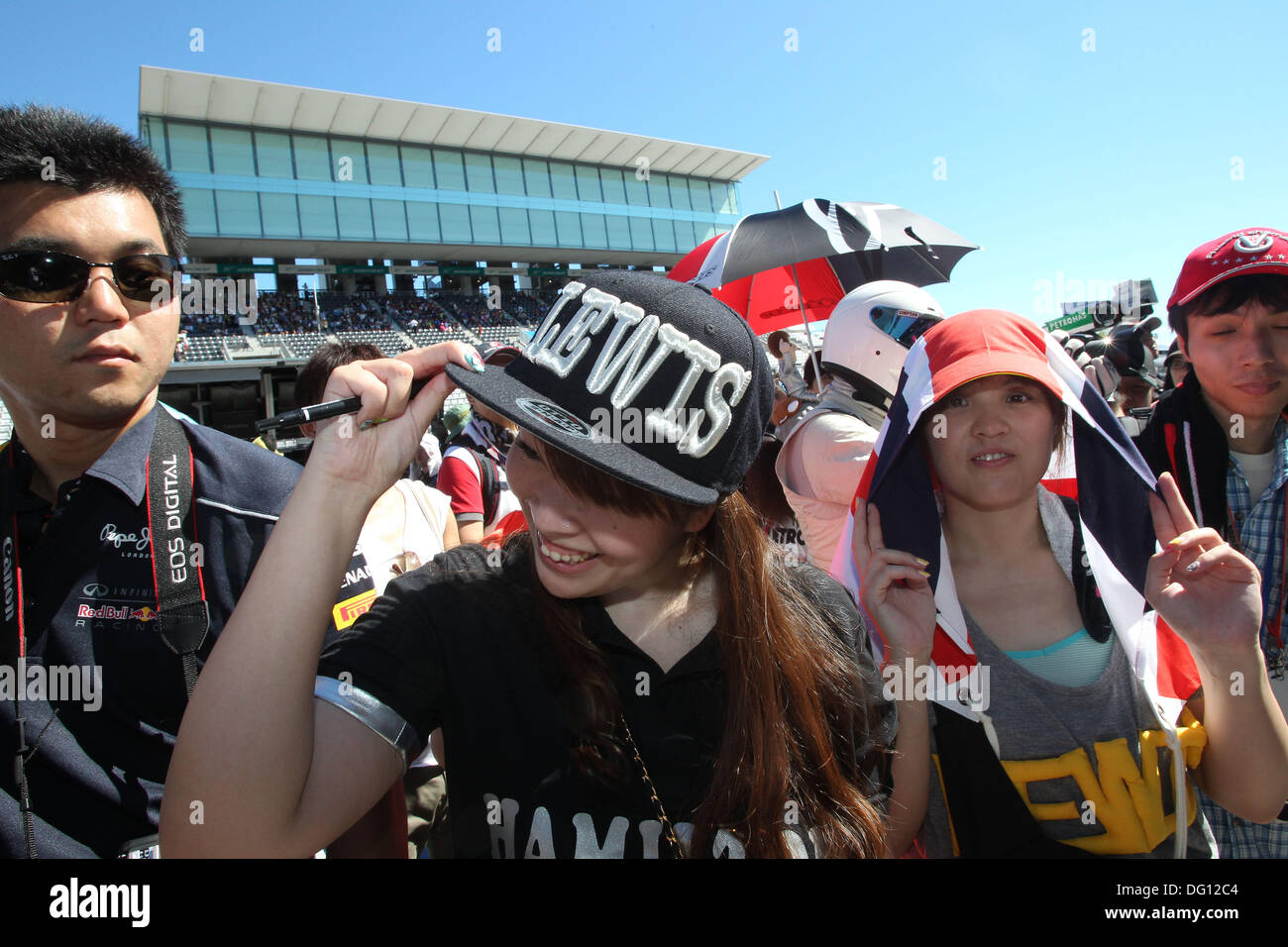 Suzuka, Japan. 11th October 2013. Japanese Formula One fans during the ...