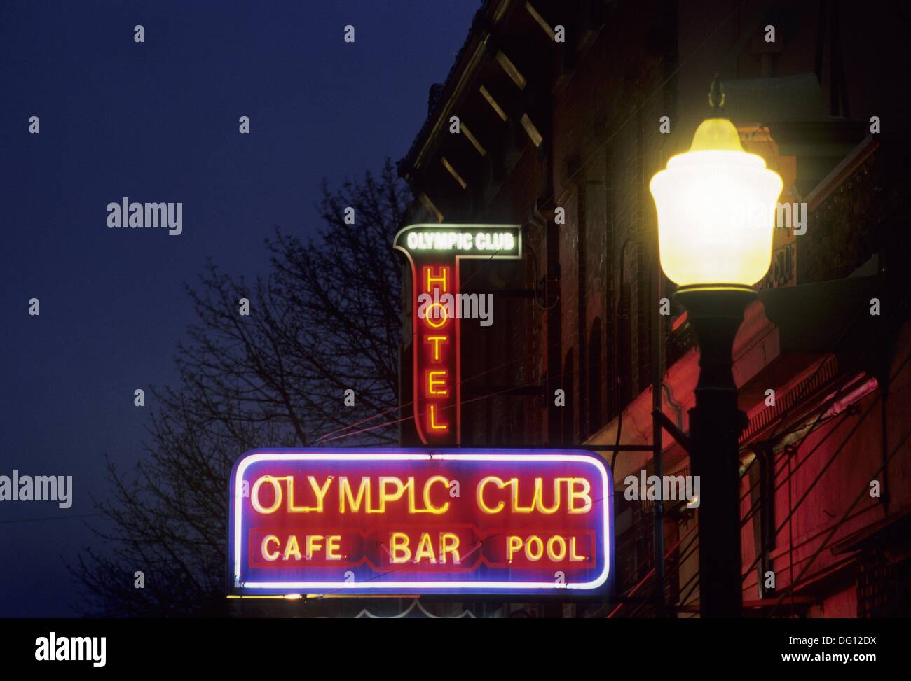 Olympic club neon at night hi-res stock photography and images - Alamy