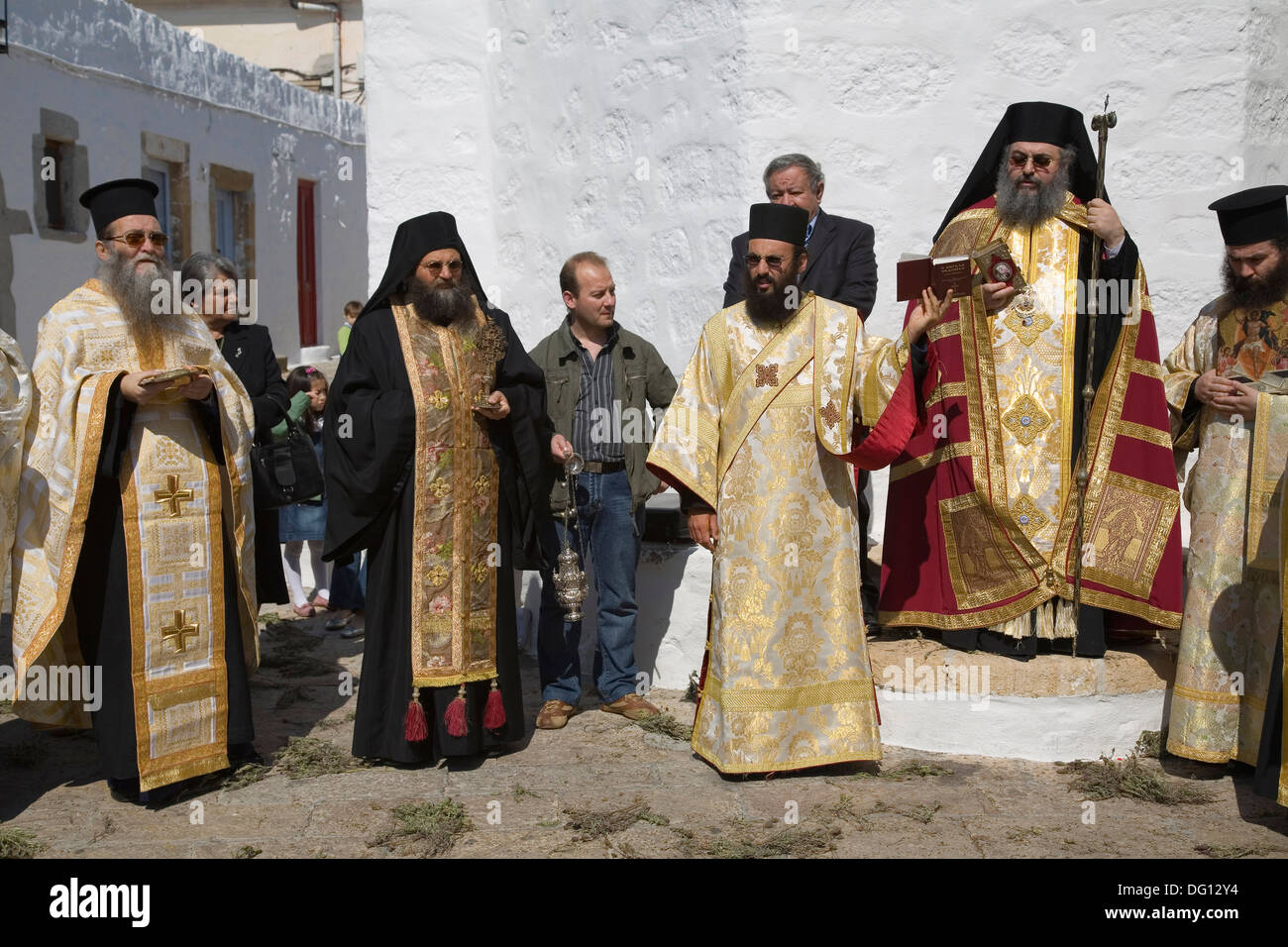 europe, greece, dodecanese, patmos island, chora, orthodox easter time ...