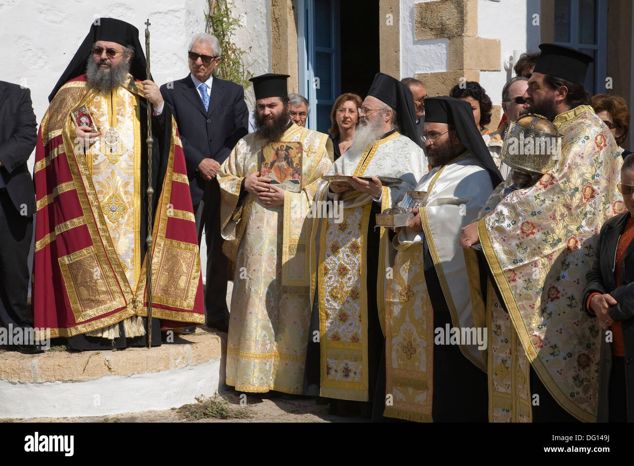 europe, greece, dodecanese, patmos island, chora, orthodox easter time ...