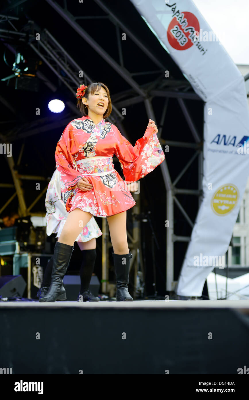 Japanese singer and dancer Naomi Suzuki Gekijo performing on stage at ...