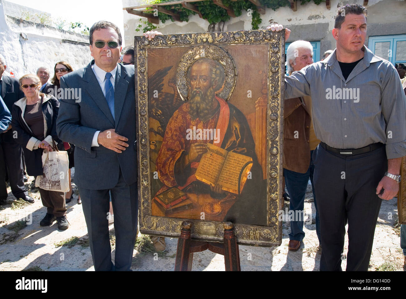 europe, greece, dodecanese, patmos island, chora, orthodox easter time ...