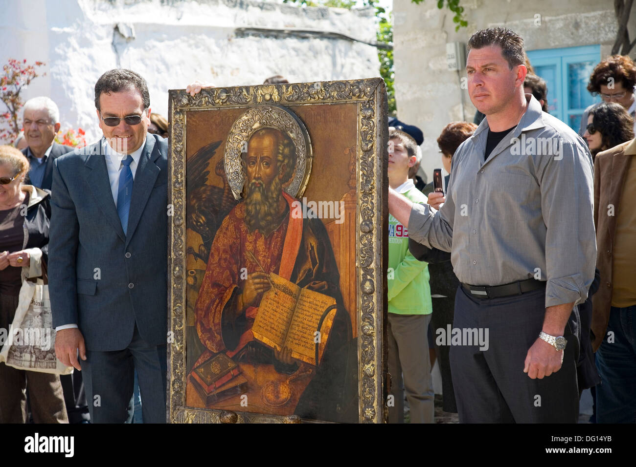 europe, greece, dodecanese, patmos island, chora, orthodox easter time ...
