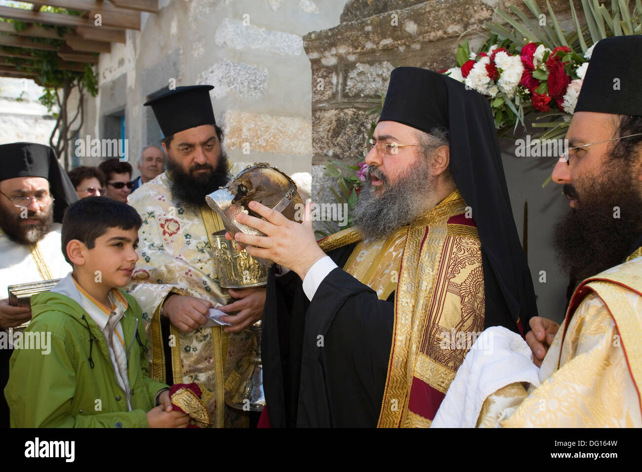 europe, greece, dodecanese, patmos island, chora, orthodox easter time ...
