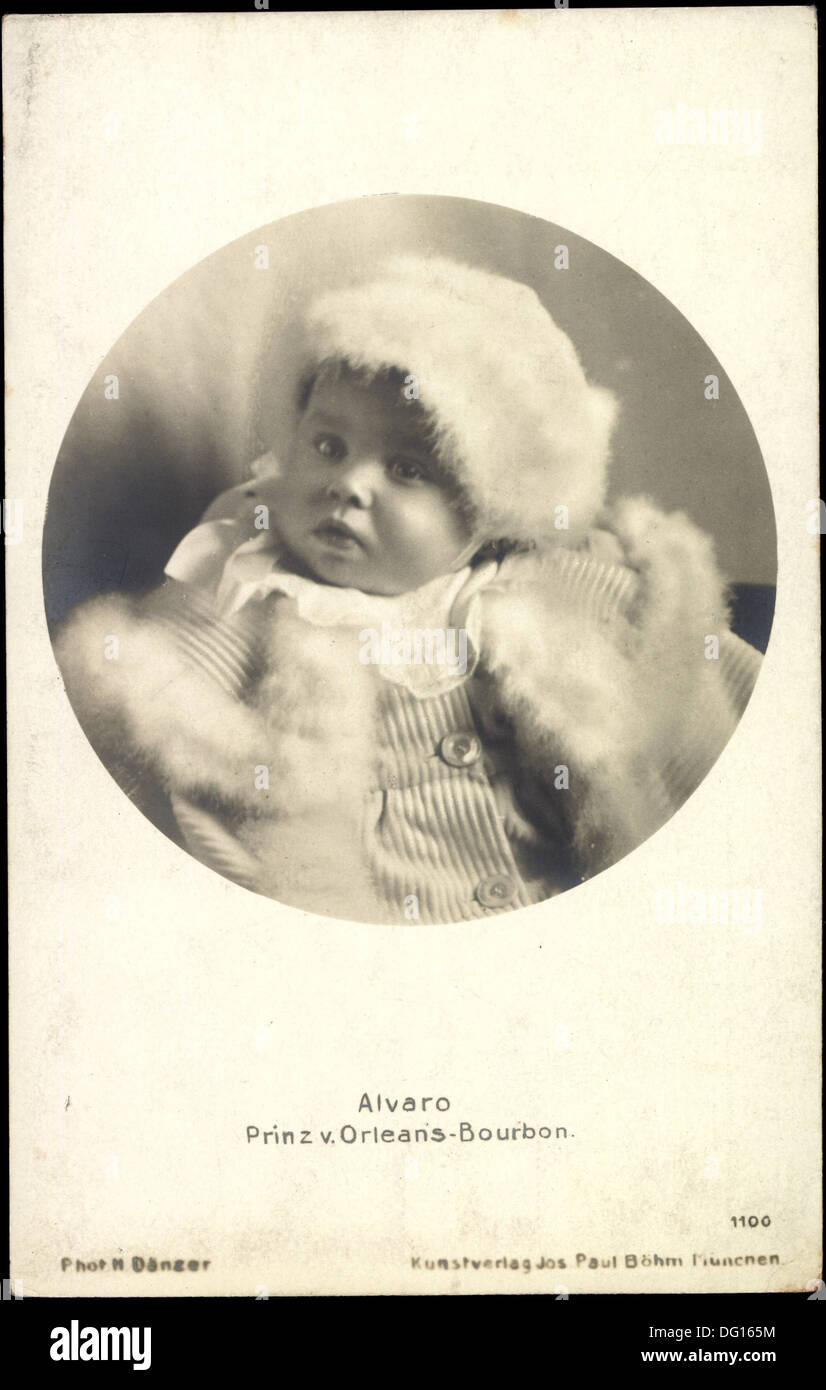 Passepartout Ak Alvaro Prinz von Orleans Bourbon als Baby Stock Photo ...